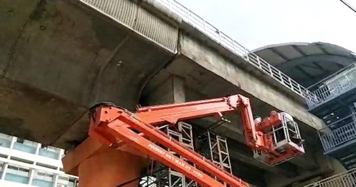 Metro pillar crack temporarily fixed by BMRCL engineers