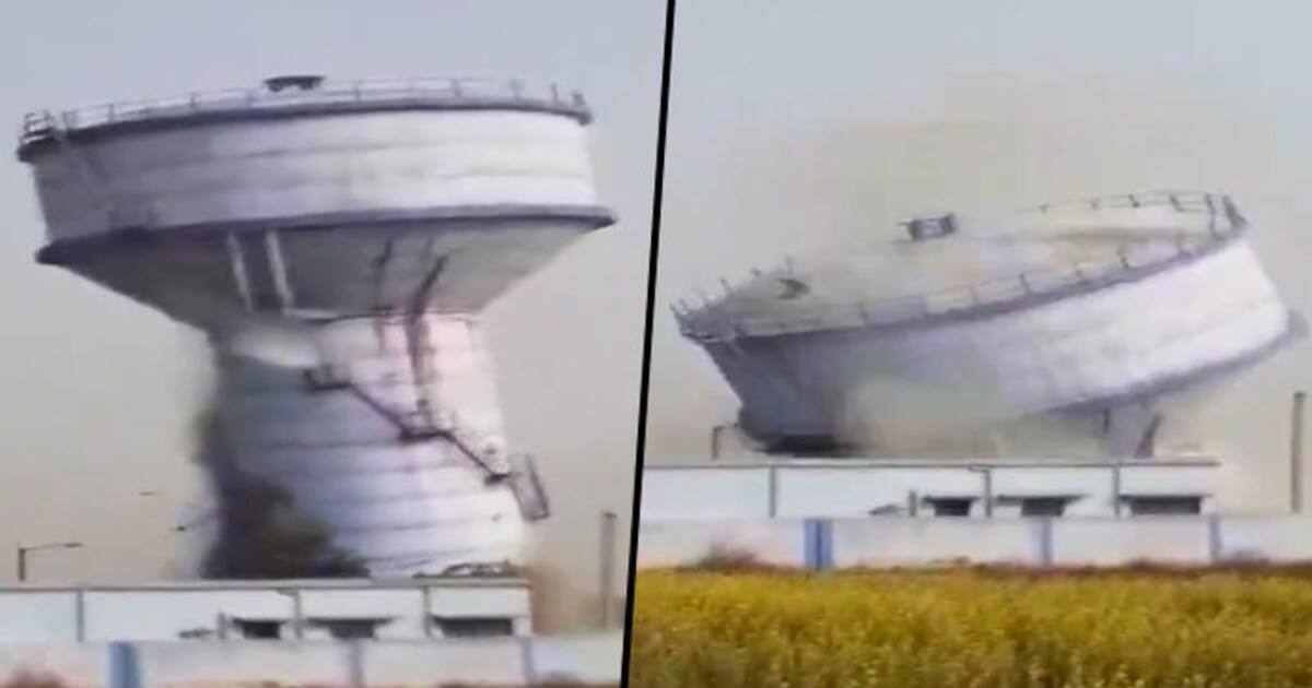 Watch: Overhead water tank collapses within seconds in West Bengal’s ...