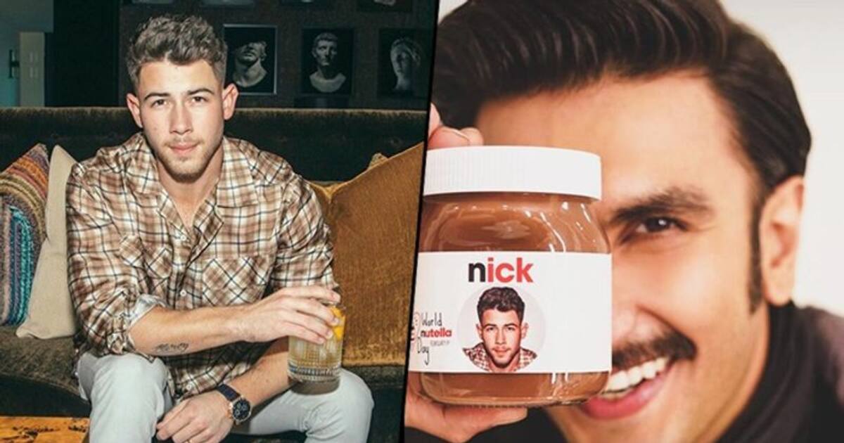 Why is Ranveer Singh holding Nutella jar with Nick Jonas's face on it?