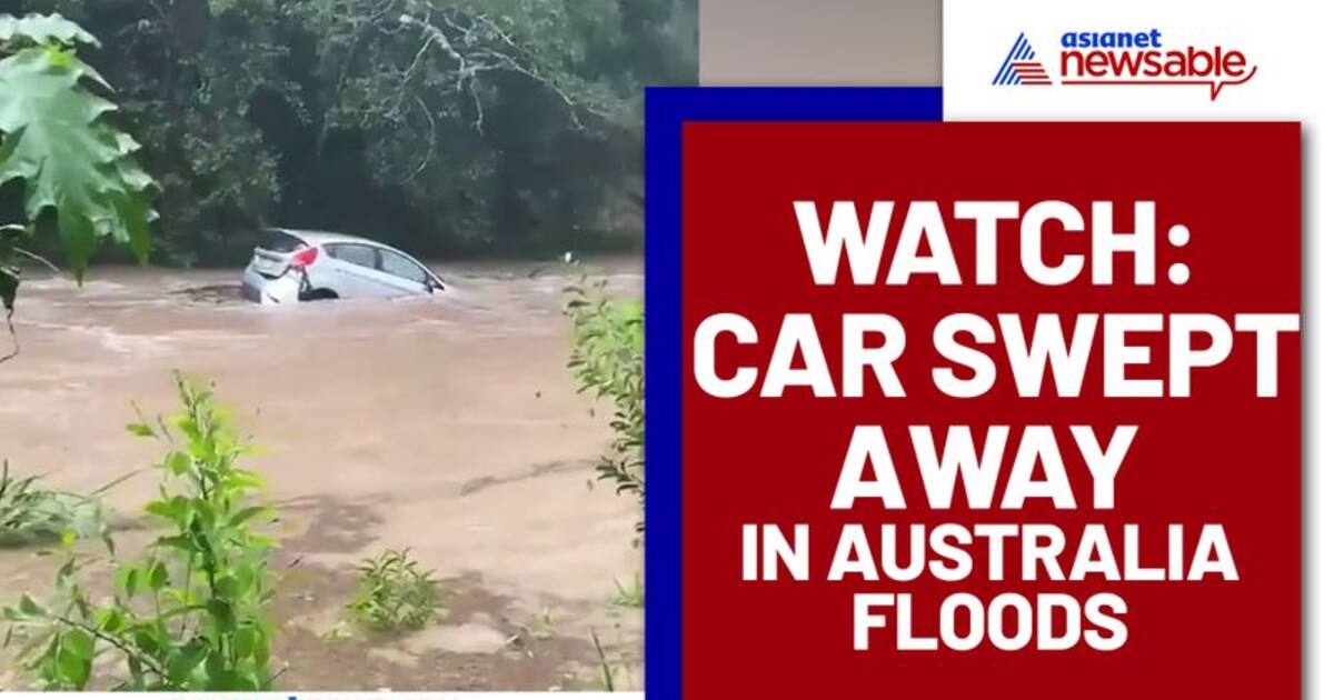 Car washed away in floods; Australian PM tweets with advisory
