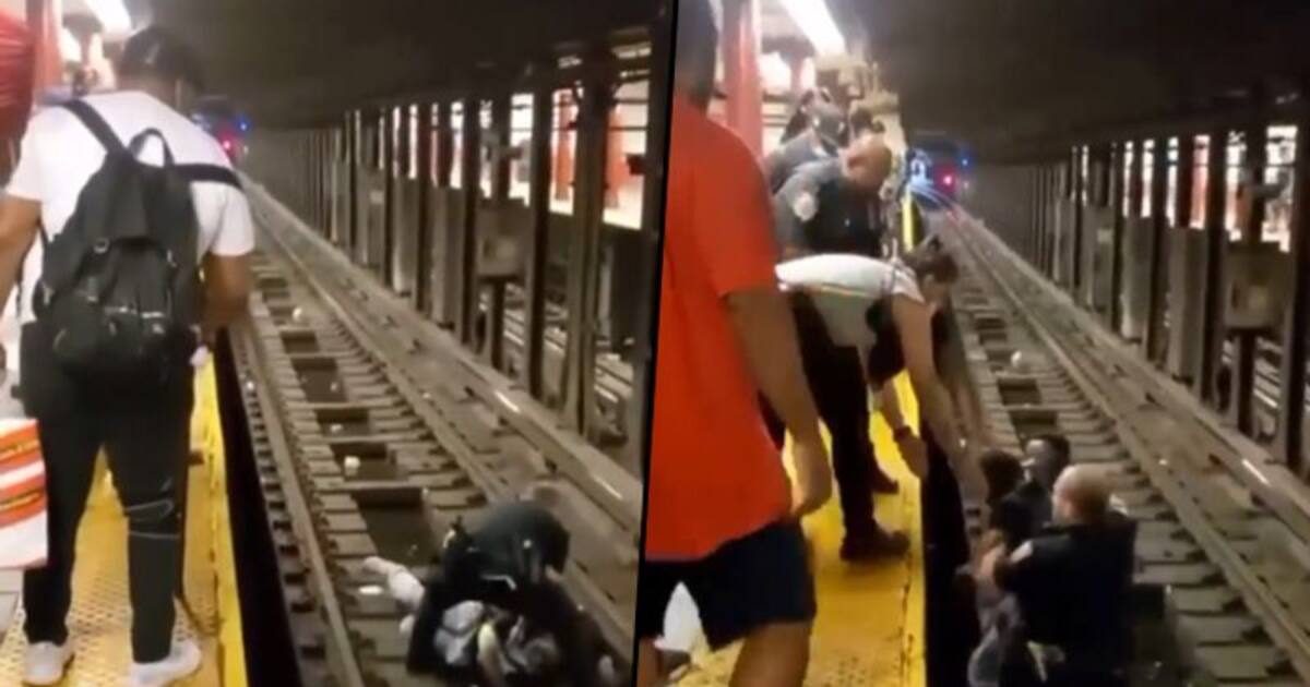 Passengers collapse on subway tracks gets saved by NYPD Officers; watch ...