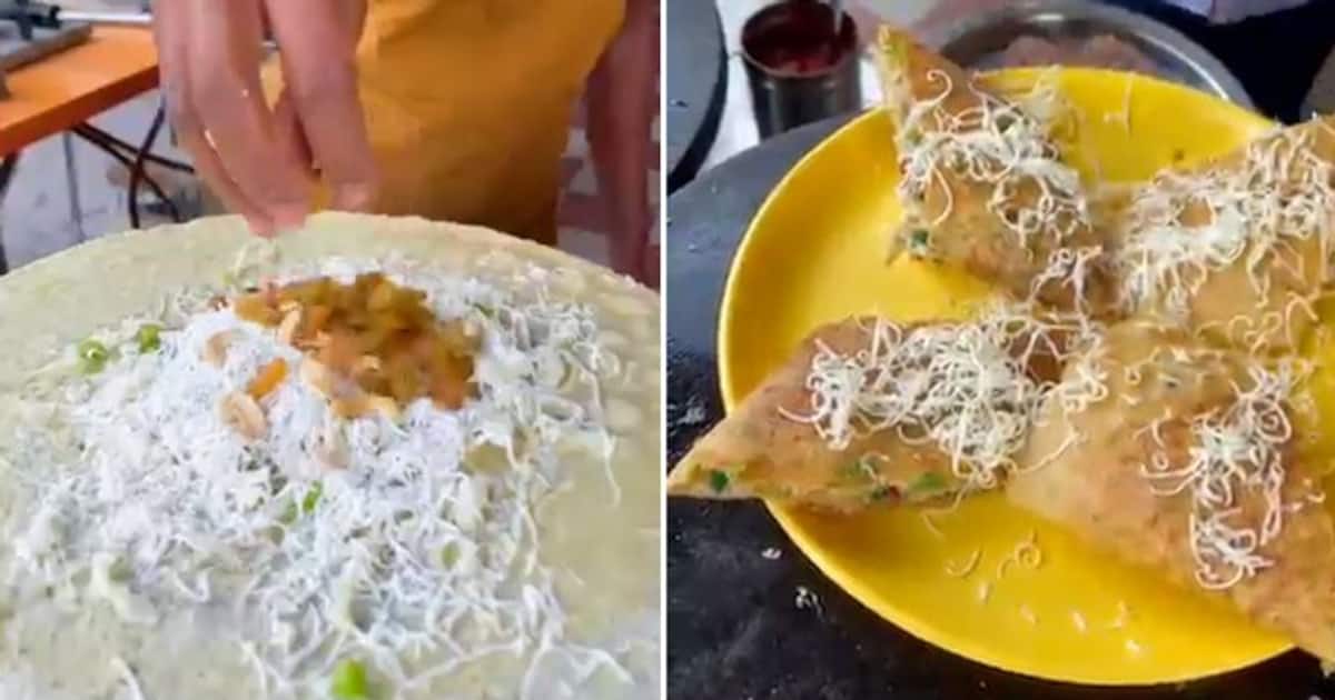 Ever seen a dosa loaded with cheese, dry fruits and cherries? Watch to ...