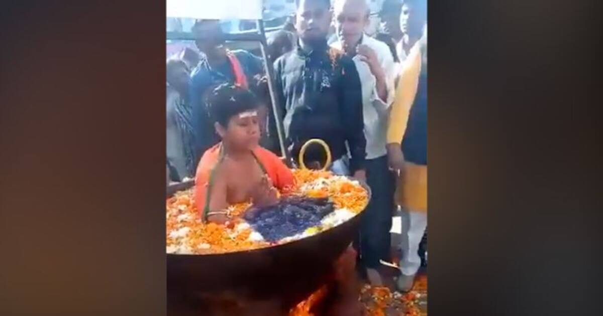 Boy sitting in vessel full of boiling water goes viral; internet claims ...