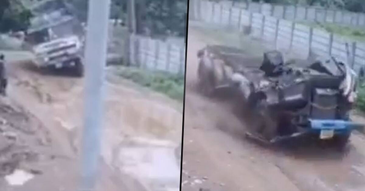 Watch: Truck engine continues to move after the accident; video goes viral