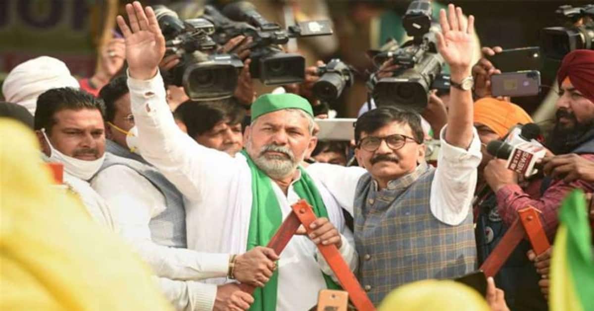 UP Election 2022: Shiv Sena leader Sanjay Raut meets Rakesh Tikait in ...