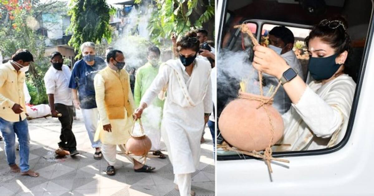 Raveena Tandon performs last rites of her father Ravi Tandon