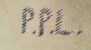 Stunning drone footage shows iconic Pro Panja logo by arm wrestlers