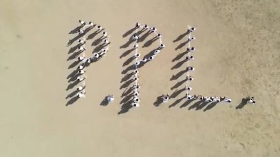 Stunning drone footage shows iconic Pro Panja logo by arm wrestlers