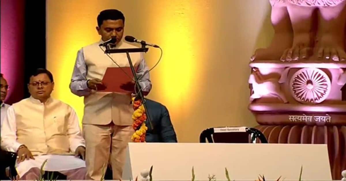 Pramod Sawant takes oath as Goa CM for second term in presence of PM ...