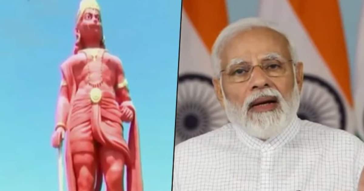 PM Modi unveils 108 ft Hanuman statue in Gujarat's Morbi as part of ...