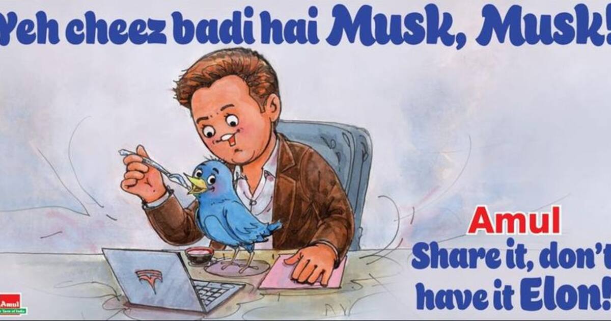 ‘Yeh cheez badi hai Musk, Musk’: Amul’s quirky doodle on Elon Musk’s ...