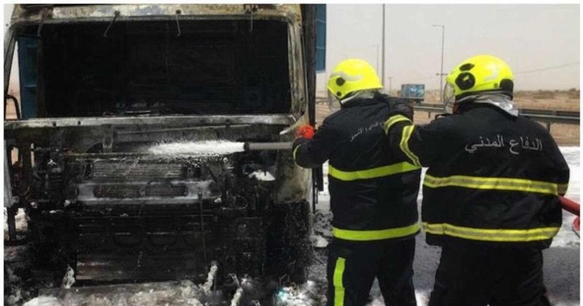 ഒമാനില്‍ ട്രക്കിന് തീപിടിച്ചു