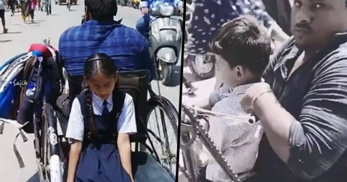 Watch: Differently-abled man ride tricycle to drop kids to school ...