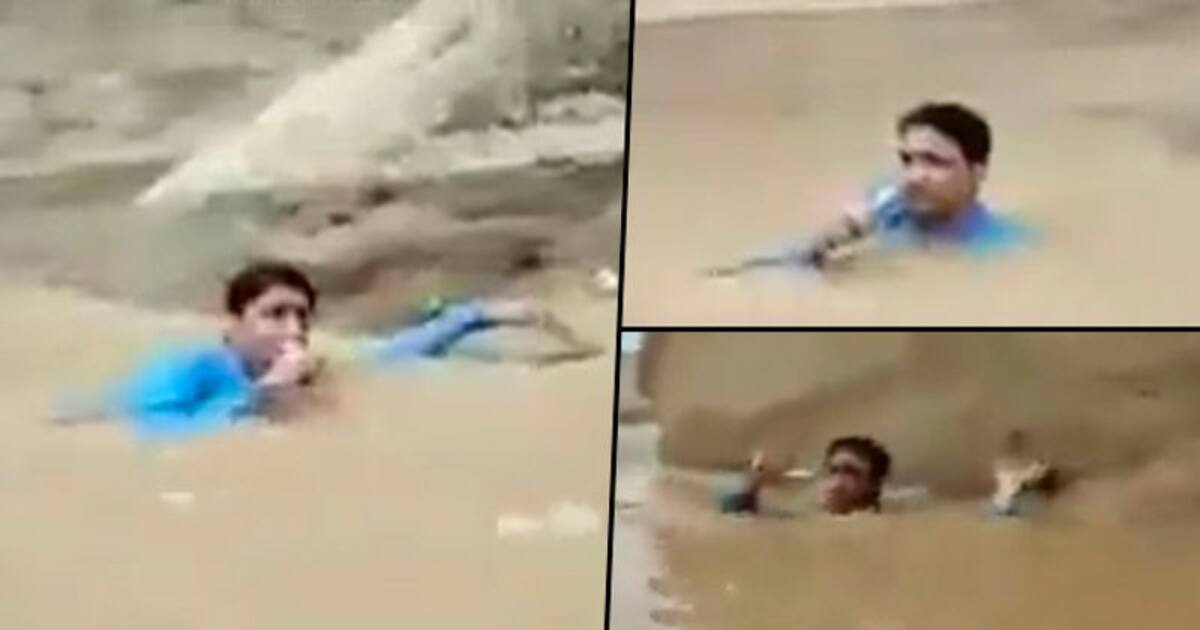 Pakistani journalist stands in neck-deep water to cover floods ...