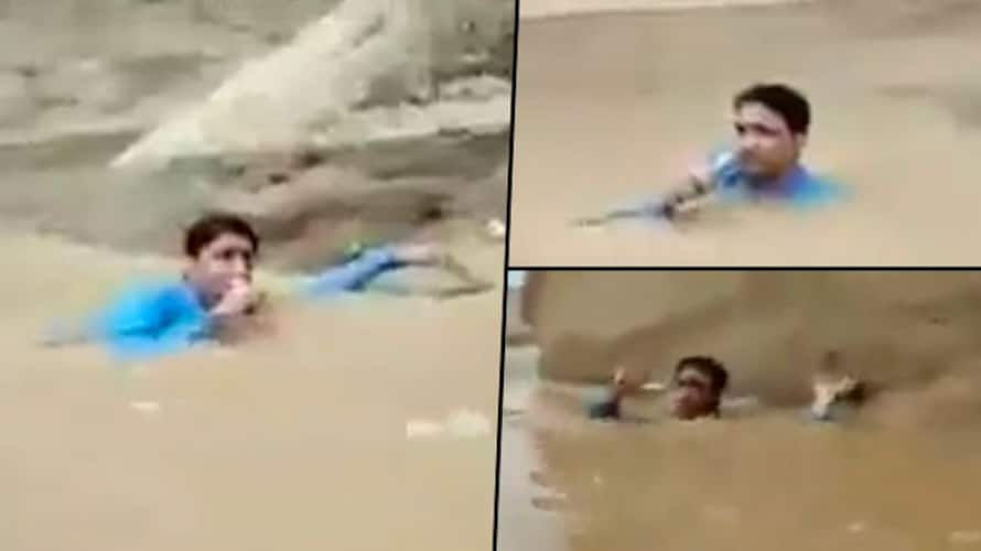 Pakistani journalist stands in neck-deep water to cover floods ...