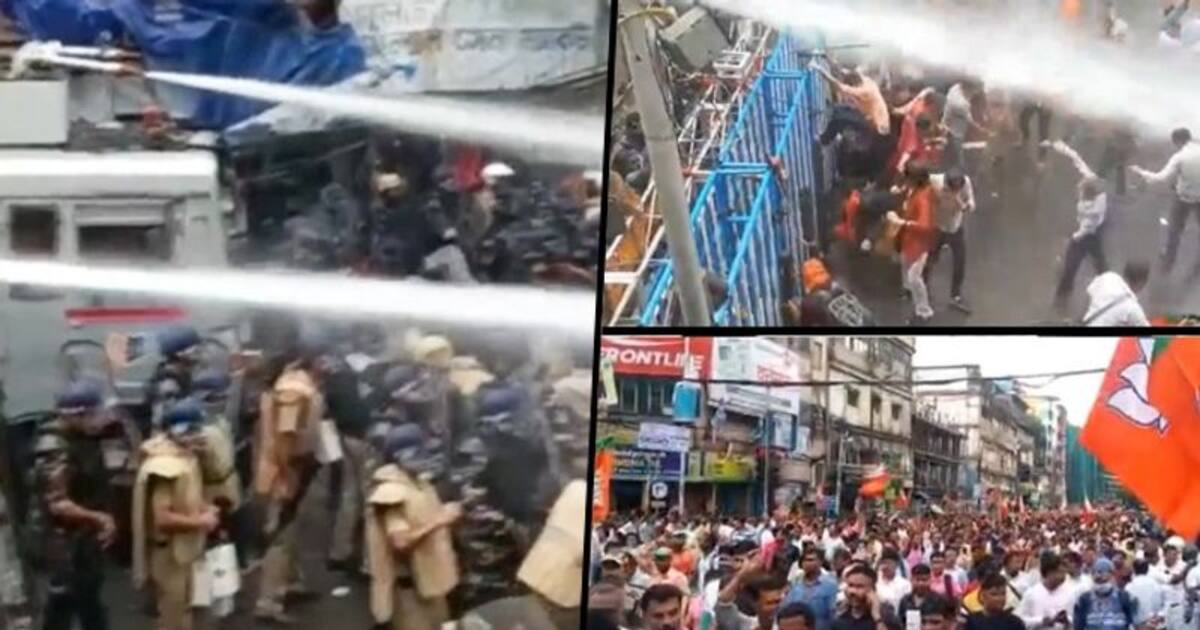 Nabanna Chalo March: BJP leaders clash with Bengal Police; Suvendu ...