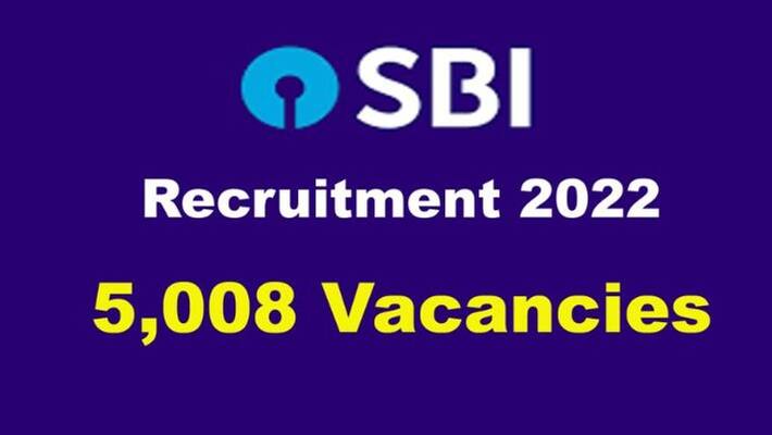 SBI Recruitment 2022 : எஸ்பிஐ வங்கியில் 5008 பணியிடங்கள்.. டிகிரி ... SBI Recruitment 2022 : எஸ்பிஐ வங்கியில் 5008 பணியிடங்கள்.. டிகிரி ...