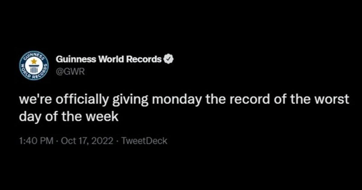 Guinness World Records officially announces Monday as 'Worst day of the ...