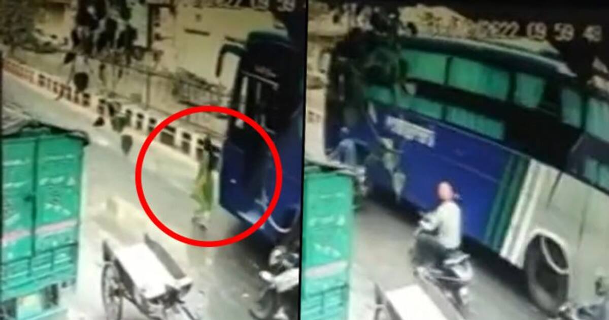 Watch: Bus knocks down woman while trying to cross road in Delhi ...
