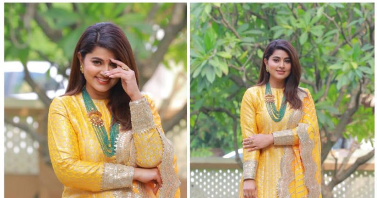 Sneha photos குழந்தை பெற்ற பிறகும் குறையாத அழகு! மஞ்சள் நிற ...