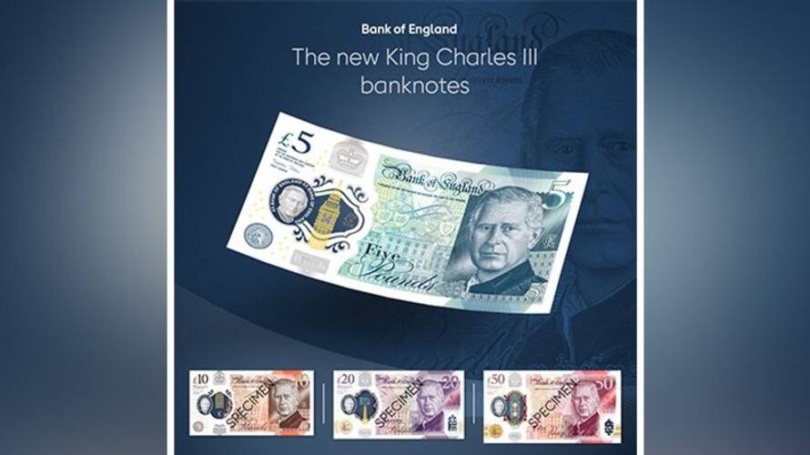 First photos of new UK currency notes with King Charles's portrait ...