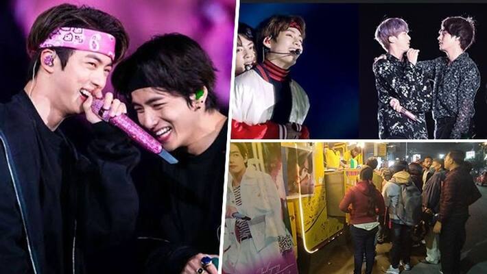 BTS V rings in first birthday without Jin hyung; Kolkata fans put LED ...