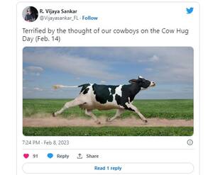 விலங்குகள் நல வாரியத்தின் Cow Hug Day... மீம்ஸ்களை தெறிக்கவிடும் நெட்டிசன்கள்!!