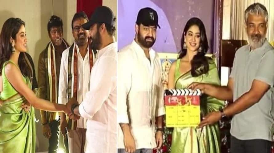 NTR 30 launch ceremony: Jr NTR welcomes Janhvi Kapoor, SS Rajamouli claps first shot and more