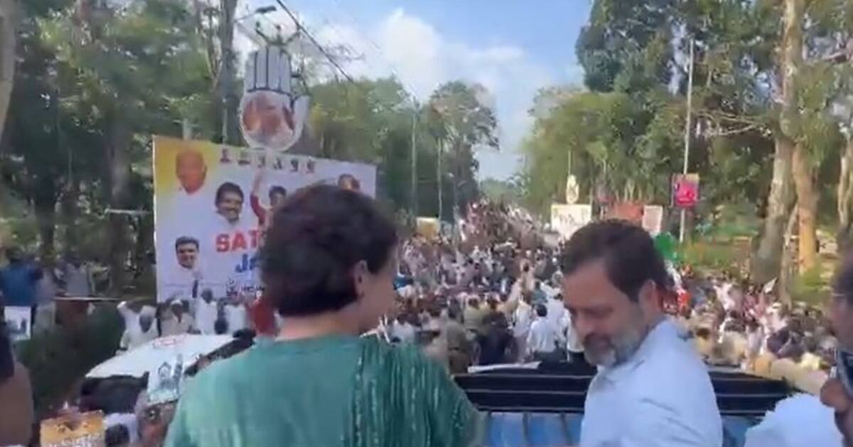 Watch Rahul Gandhi Holds Massive Roadshow In Wayanad First Visit