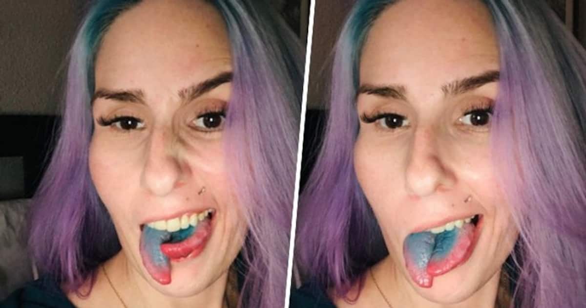 Bizarre! California woman explains why she got her tongue split; opens ...