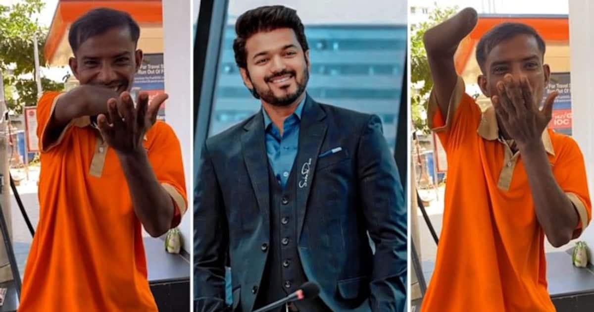 Thalapathy Vijay fan copying actor's iconic Ranjithame kiss gesture on ...