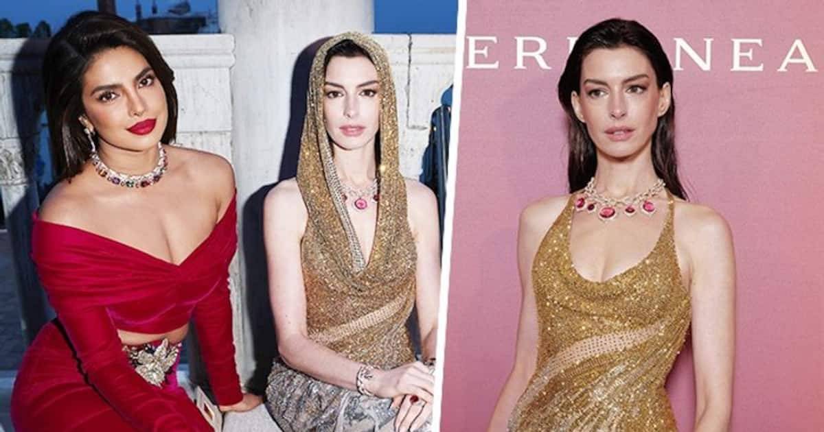 Did Anne Hathaway IGNORE Priyanka Chopra at BVLGARI Venice Event? Watch ...