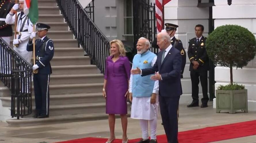 Bidens welcome PM Modi into White House; Indian Americans throng South ...
