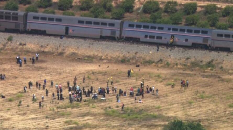 WATCH: Dramatic visuals of Amtrak train derailment after hitting a ...
