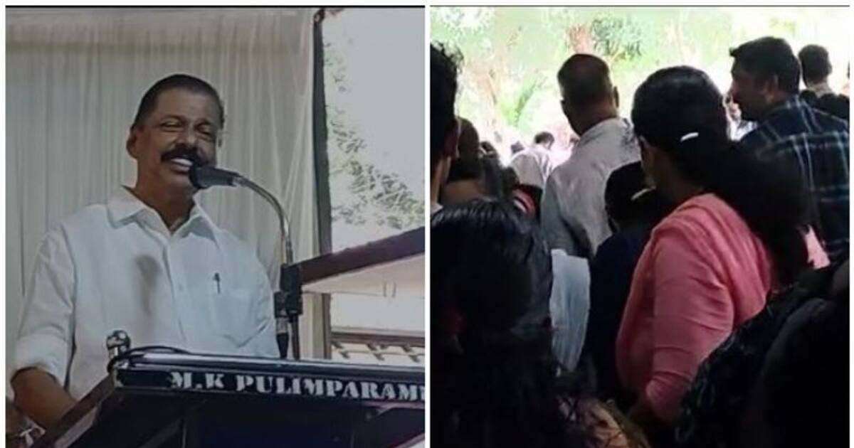 M V Govindan : എം വി ഗോവിന്ദന്റെ പ്രസംഗത്തിനിടെ വേദിയിൽ പാമ്പ് ...