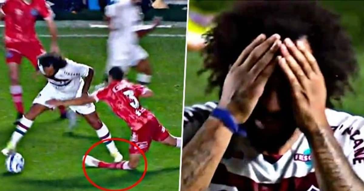 Copa Libertadores: Marcelo in tears after tackle breaks Luciano Sanchez ...