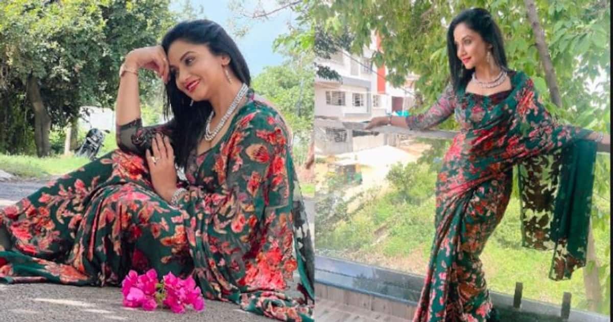 amritavarshini serial actress rajani : ಪ್ಲೋರಲ್ ಸೀರೆಯಲ್ಲಿ ಮಿಂಚಿದ ...