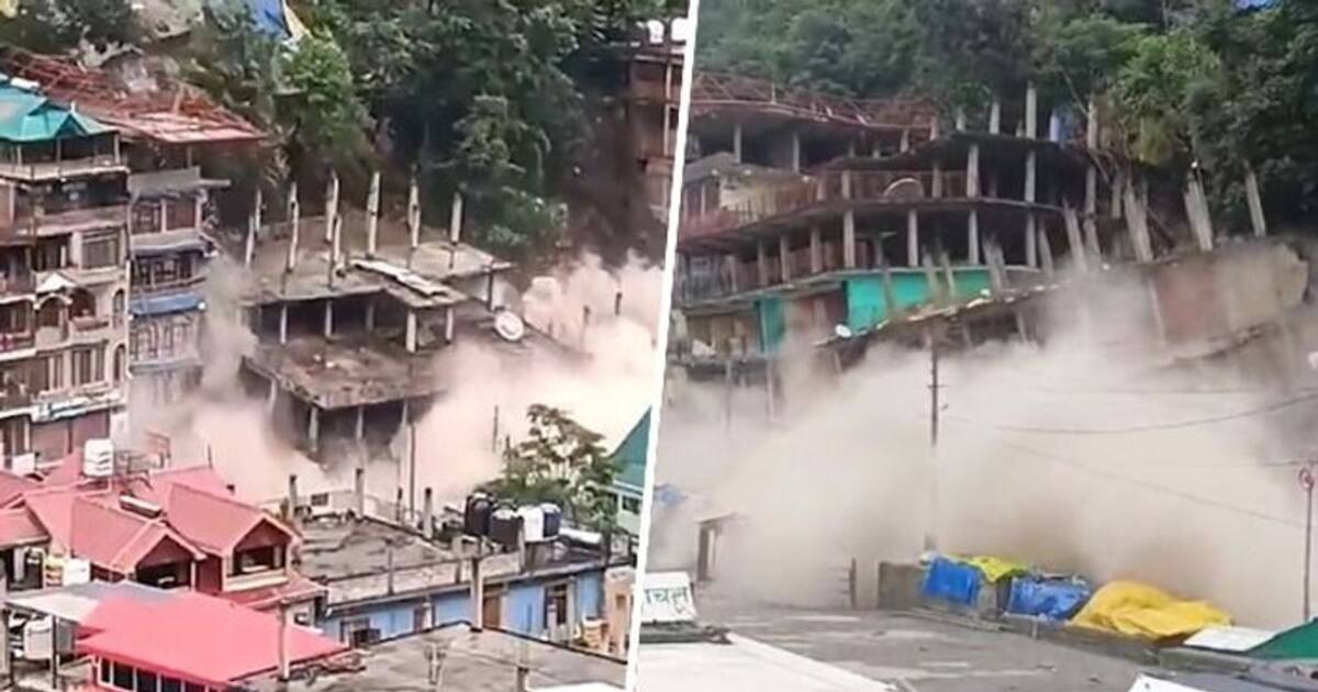 SCARY videos emerge of massive landslide in Himachal Pradesh's Kullu