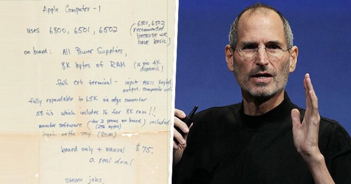 Steve Jobs' handwritten Apple-1 advertisement sold for Rs 1.44 crore in ...