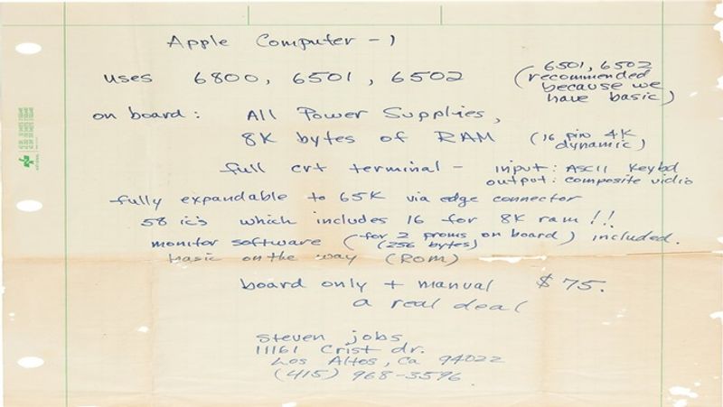 steve jobs letter auction ஸ்டீவ் ஜாப்ஸ் கையால் எழுதப்பட்ட விளம்பர ...