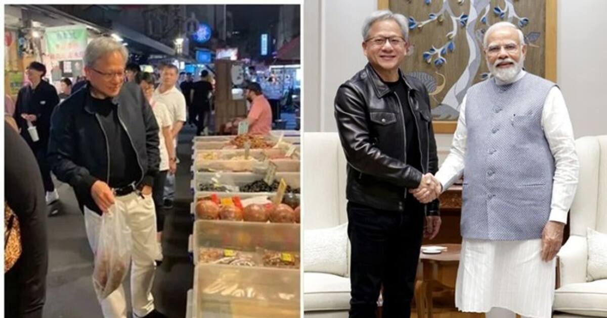 Jensen Huang: ಕಪ್ಪು ಜಾಕೆಟ್‌, ಪ್ಲಾಸ್ಟಿಕ್‌ ಬ್ಯಾಗ್‌ ಹಿಡಿದಿರುವ ವ್ಯಕ್ತಿ ...