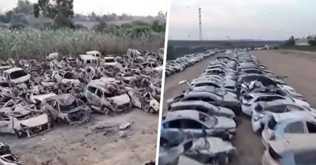 Eerie! Drone footage of hundreds of scorched cars moved from Nova music ...