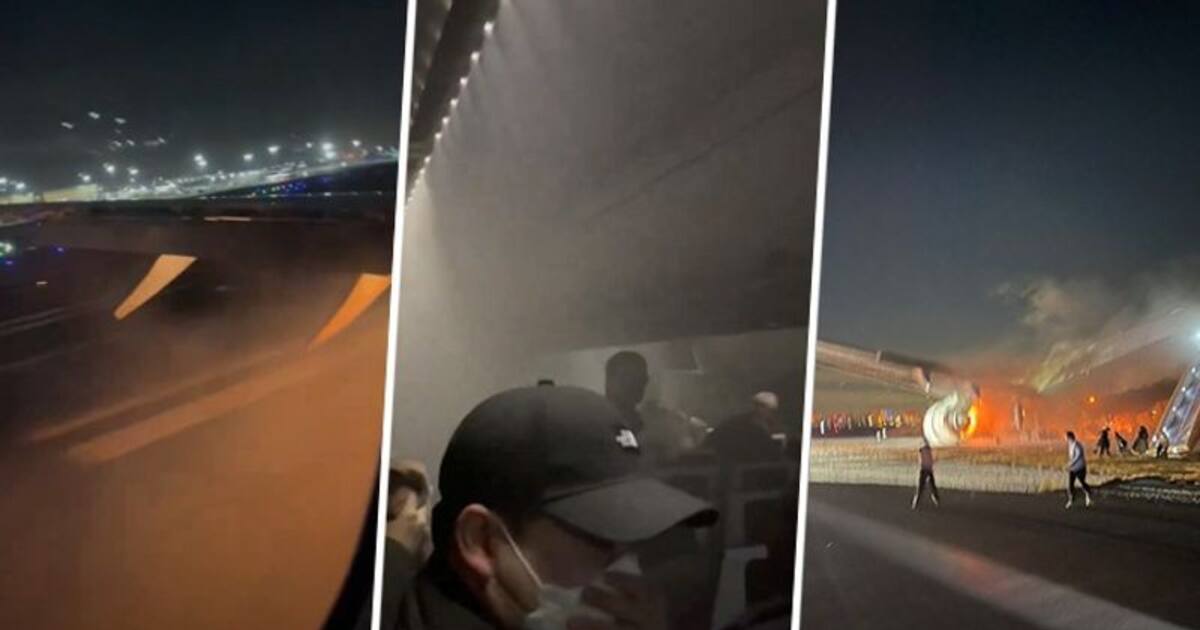 Chaos on Tokyo runway: Hundreds flee burning Japan Airlines plane ...