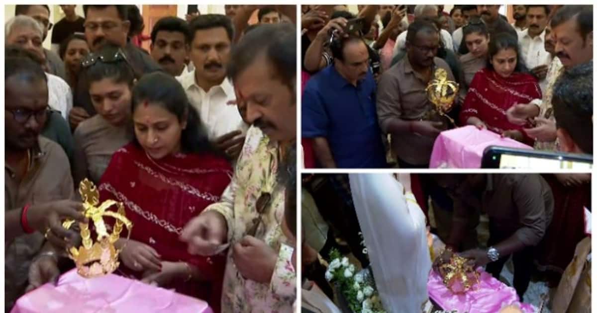 Actor-politician Suresh Gopi presents golden crown to Lady of Lourdes ...