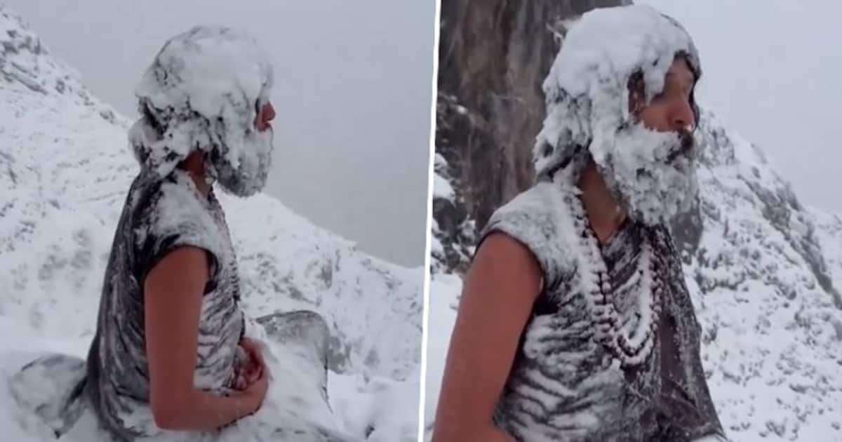 Ice-clad, yet unbroken: Viral video captures Yogi's unwavering ...