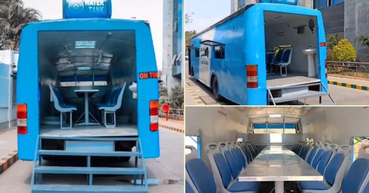 Bengaluru: Discarded bus converted into mobile canteen for BMTC ...