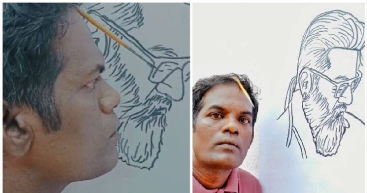 Ajith Drawing: 'தல' அஜித்தின் பிறந்தநாளில்... அவர் படத்தை தன் தலையால் ...