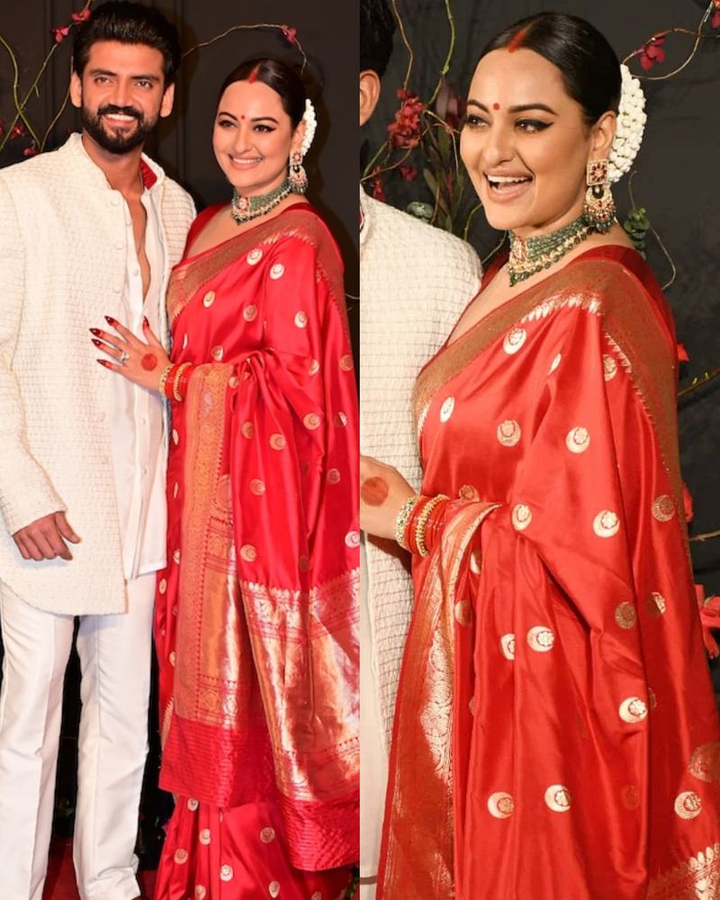 Sonakshi Sinha dons red silk saree that costs 80K