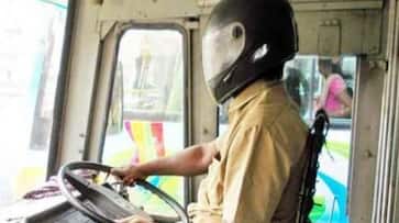பேருந்து ஓட்டவே ஹெல்மெட் போட வேண்டிய நிலை வந்துடுச்சே..! அரசு பேருந்து ...
